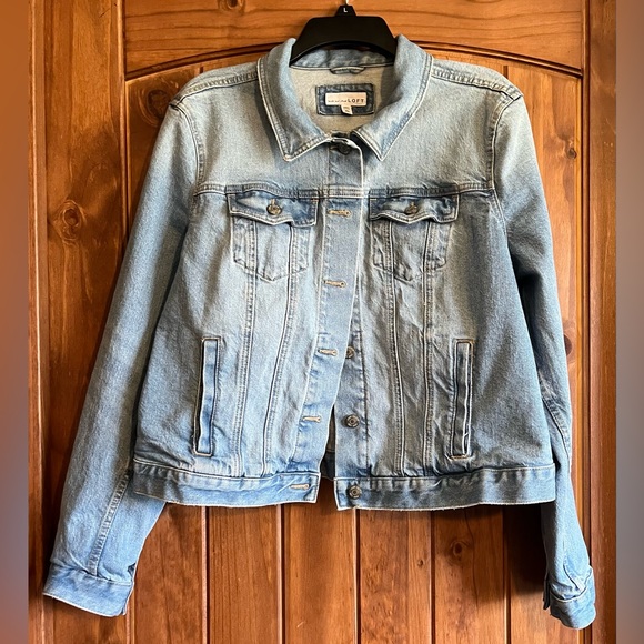 LOFT | Jackets & Coats | Loft Jean Jacket Xl Ombr Denim | Poshmark
